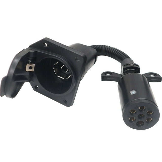 Vehicle 7 Pole Round Pin to 7 Way RV Blade Trailer Wiring Connector ...