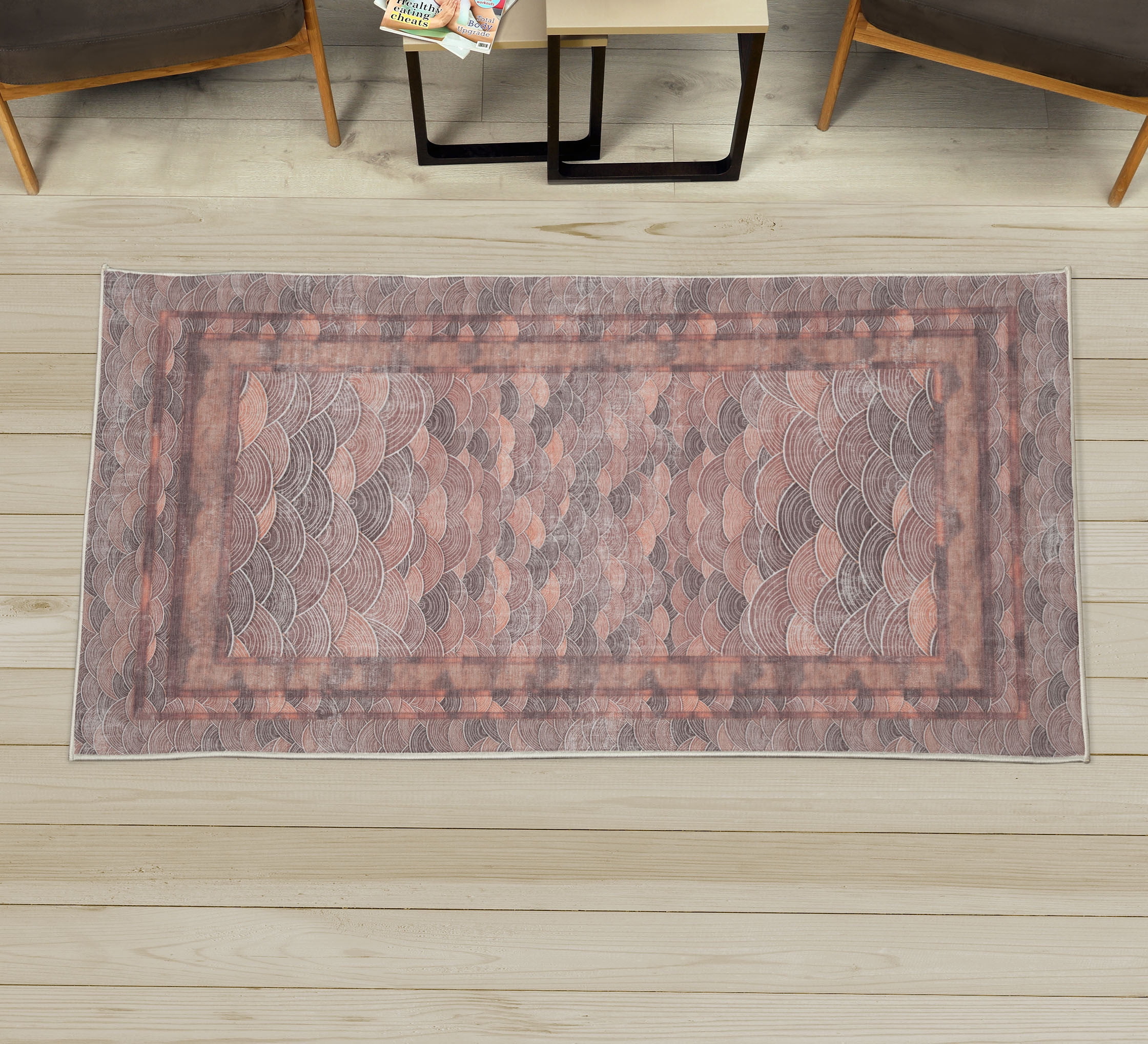 Modern Decorative Rug, Pastel Dream of Underwater Life Squama Look ...