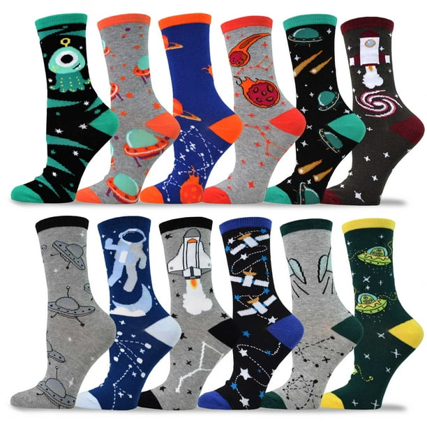 TeeHee Socks - TeeHee Women's Value 12-Pack Fun Crew Socks (Galaxy ...