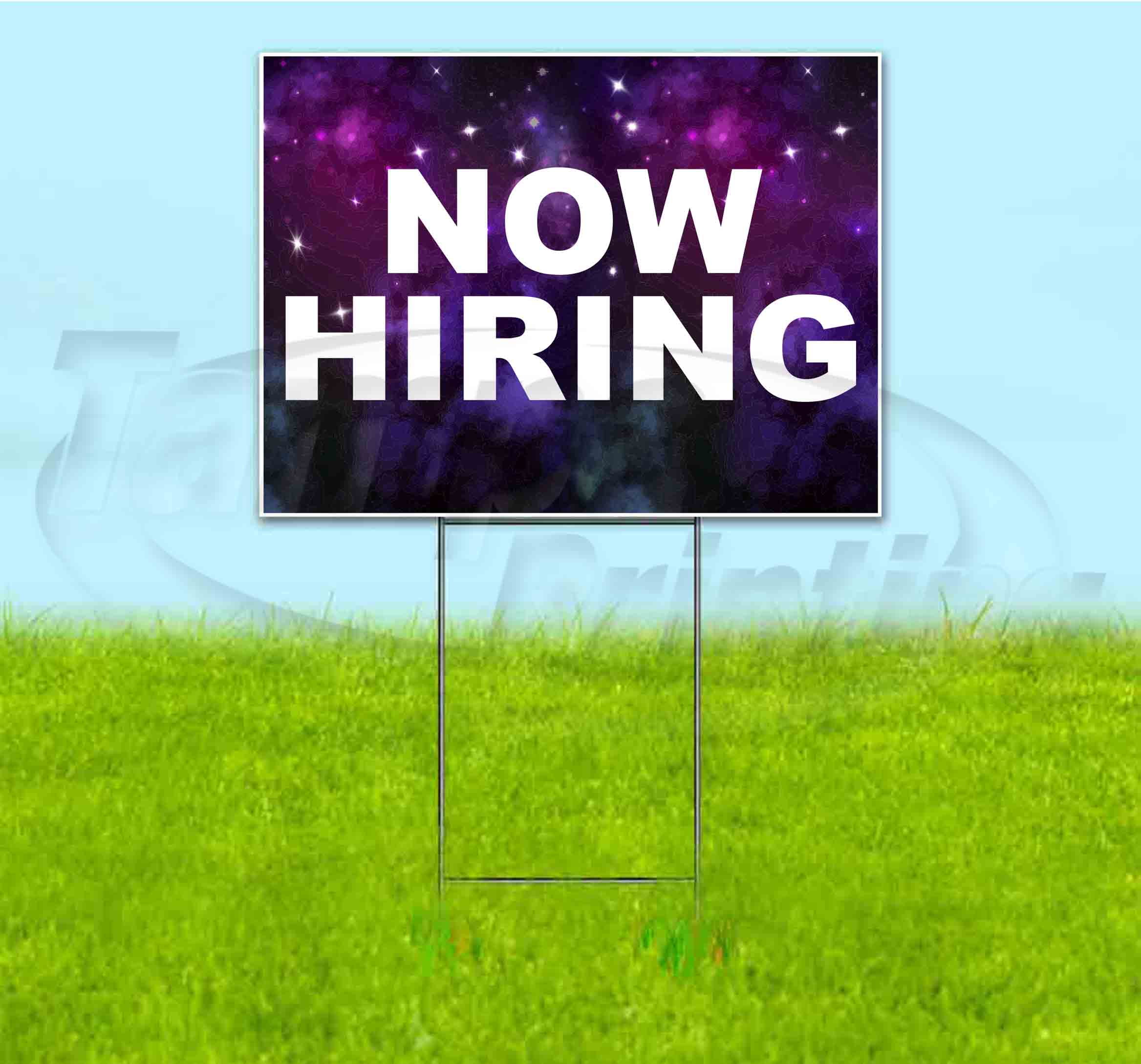Now Hiring V2 (18" x 24") Yard Sign, Includes Metal Step Stake ...