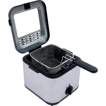 Gran Pappy 1500W Electric Deep Fryer with Non-Stick Inside & Out, Gray ...
