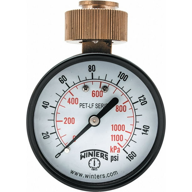 Winters Water Test Gauge, 2.5 in.,0 to 160 psi PETW213LF - Walmart.com