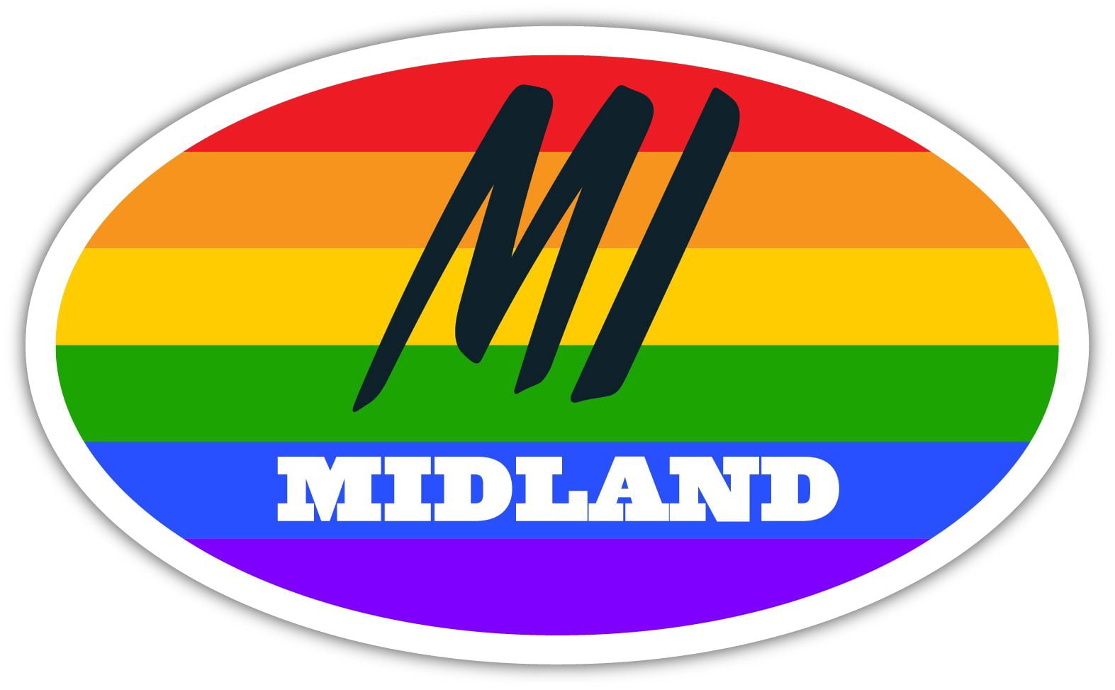 Midland MI Michigan Midland County Rainbow Pride Flag 6 Stripes Pride ...