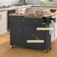 Frmobepts 41.3" Kitchen Island Cart Rolling Storage Cabinet Cart with ...