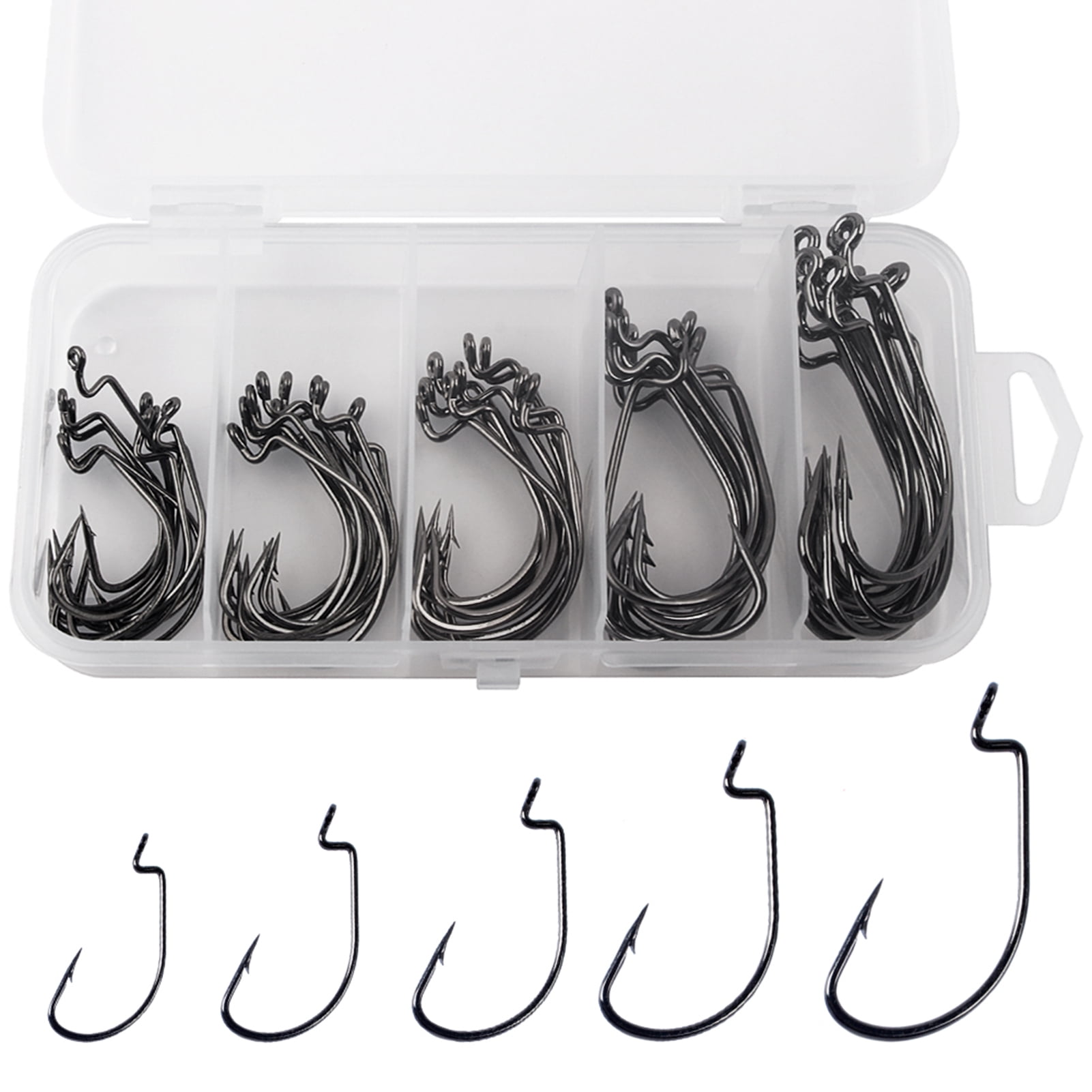 Click here for Amdohai 50pcs Fishing Hooks Worm Soft Bait Fish Ho... prices