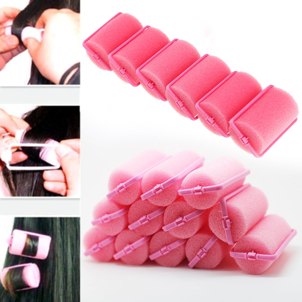 Bigstone 12Pcs Sponge Foam Wave Hair Curler Roller Beauty Curling ...