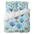 California King Size Duvet Cover 4 Piece Bedding Set Coastal Shell ...