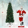 NALONE 7FT Pre-Lit Christmas Tree with Remote Control and Timer, Artificial Pencil Christmas ...