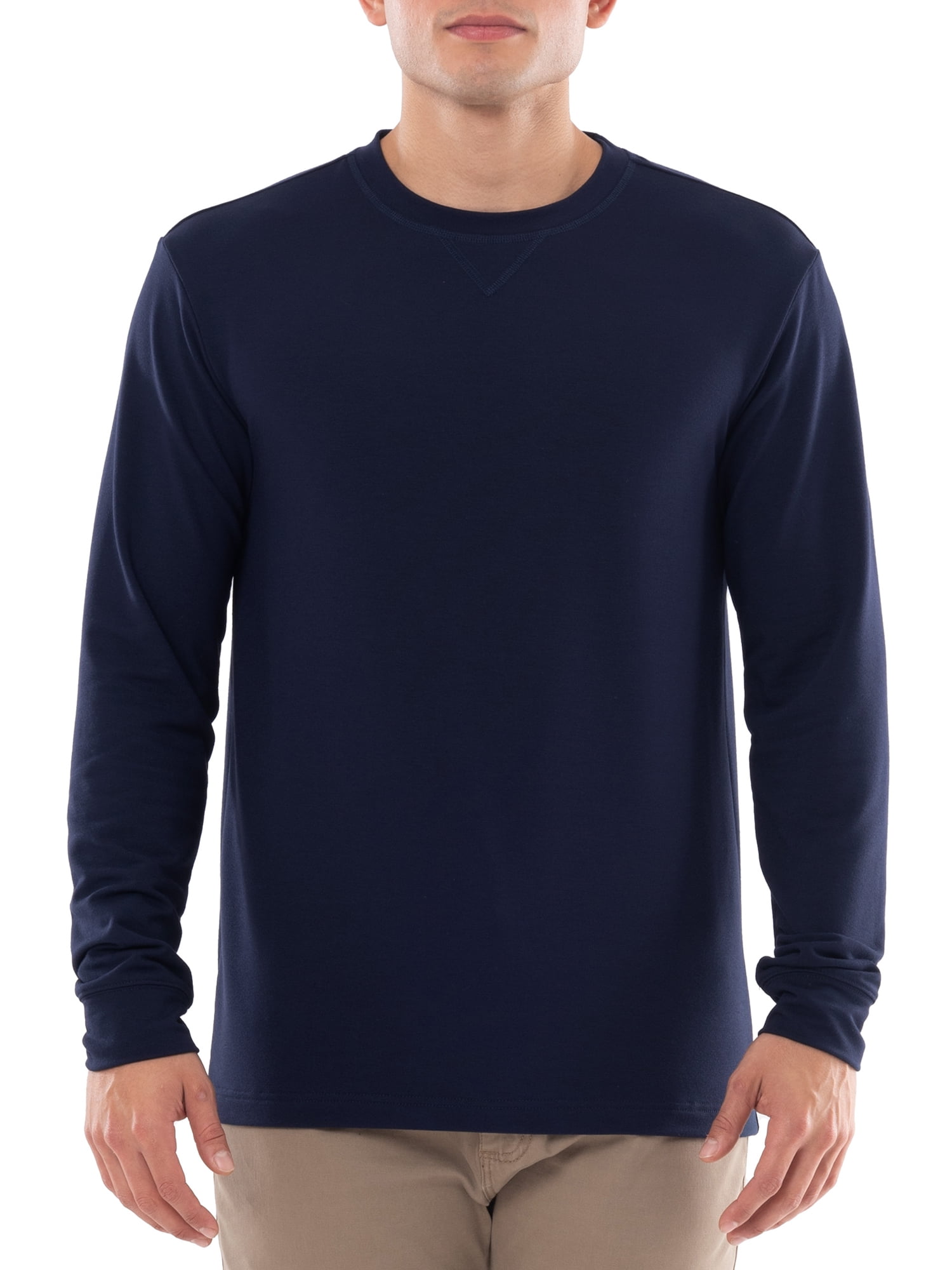 George Men's French Terry Long Sleeve Crew T-shirt, Sizes XS-5XL - Walmart.com