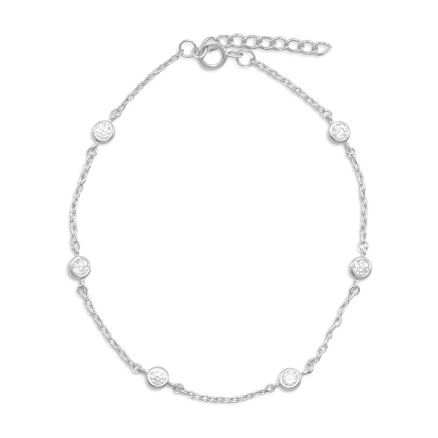 Click here for Precious Stars Sterling Silver Cubic Zirconia Chai... prices