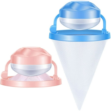 FanShow 2 Pieces Washing Machine Filter Bag Reusable Floating Cleaning ...