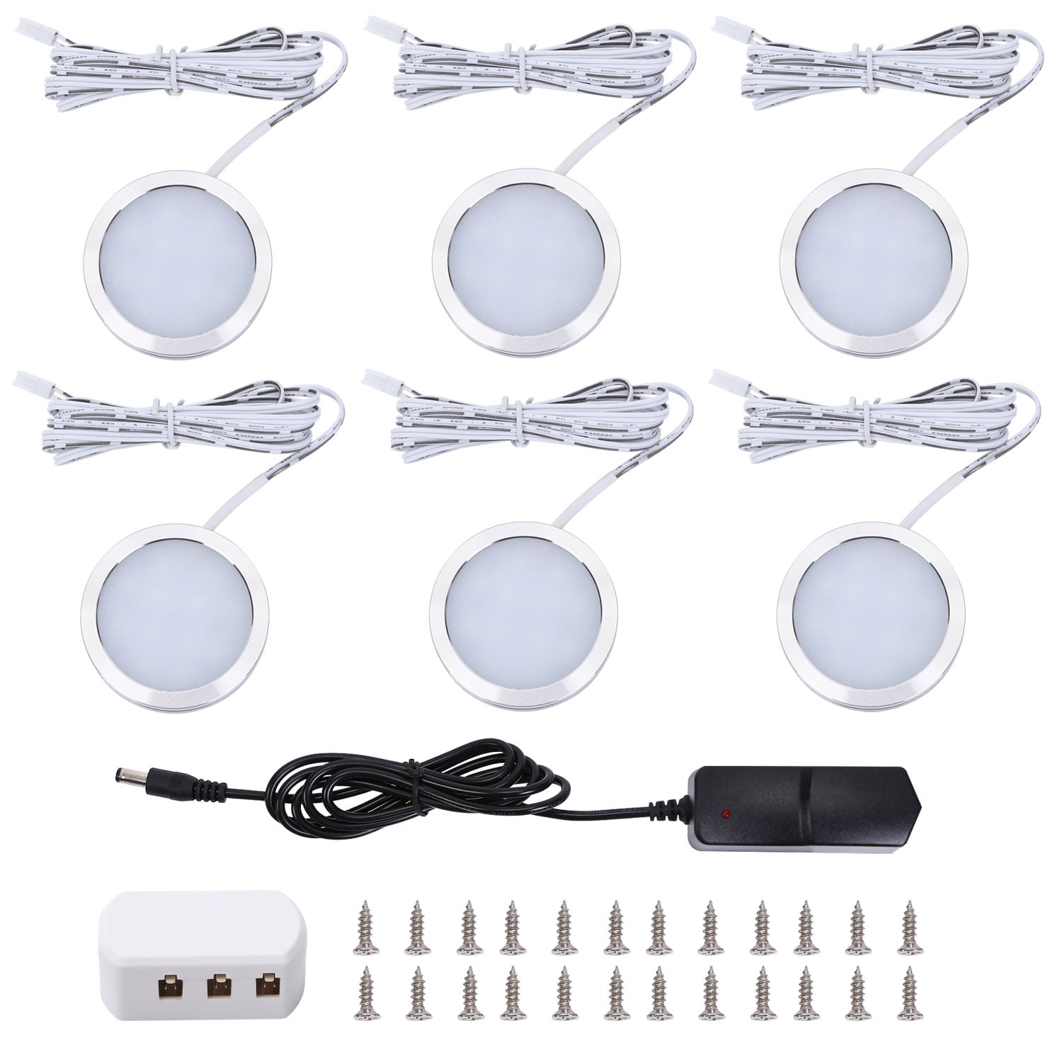 6Pcs LED Lights 3000K Under Cabinet Lighting Kit LED Kitchen Lighting ...