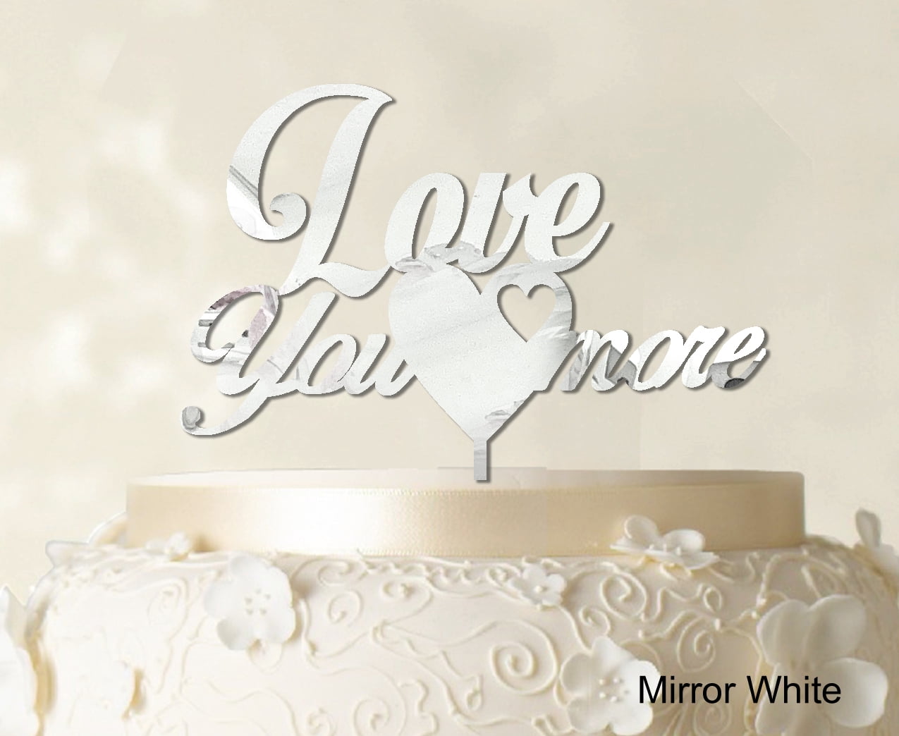 """Love You more"" Cake Topper Heart Cake Topper Decoration Cake Topper ...