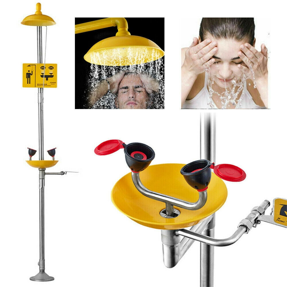SHANNA Emergency Eye Wash Station Stainless Steel Eyewash Shower System ...