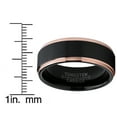 Metal Masters Mens Tungsten Carbide Black RoseTone Brushed Raised Center Wedding Band Engagement ...
