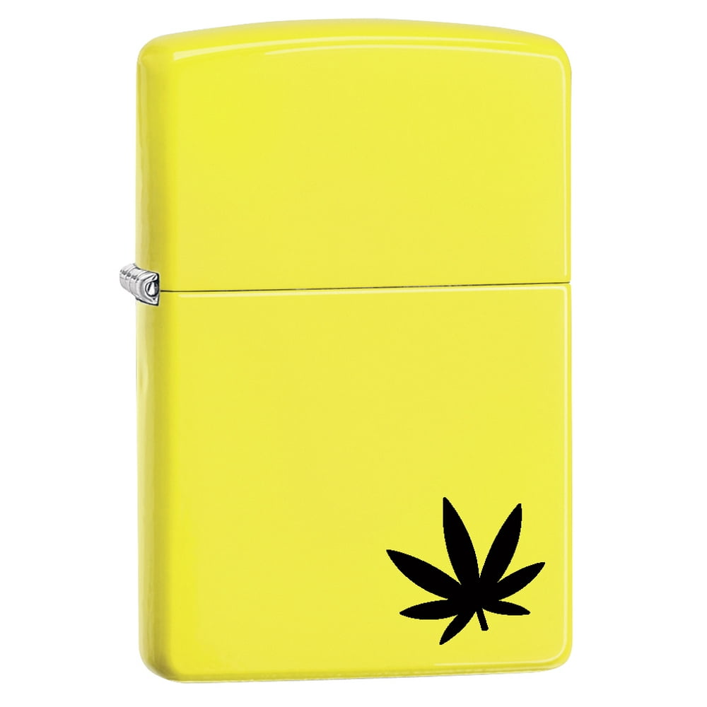 Zippo Lighter: Weed Leaf - Neon Yellow 79446 - Walmart.com - Walmart.com