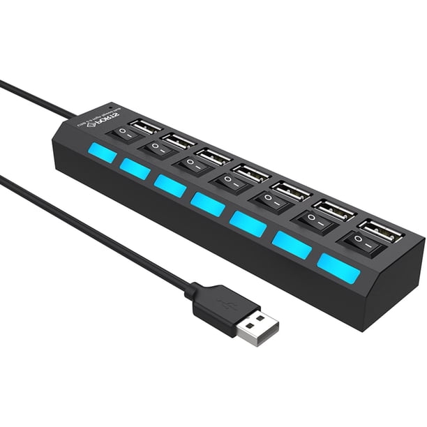 7-Port USB Hub USB 2.0 Hub Data Transfer with Individual Switches ...