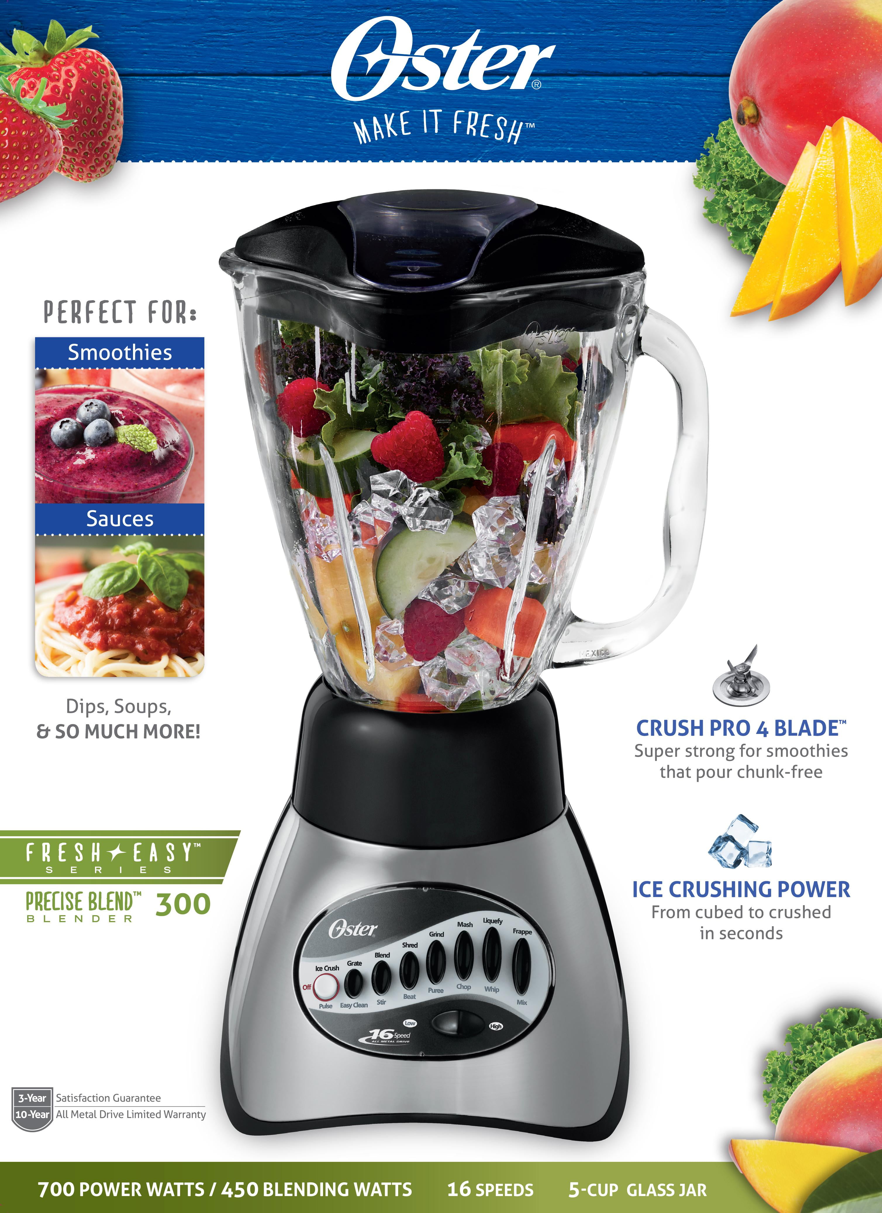 Oster Precise Blend 200 16-Speed Kitchen Blender, 6-Cup Oster Precise Blend 200 16-Speed Kitchen Blender, 6-Cup