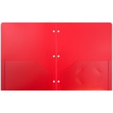 JAM Paper Heavy Duty Plastic 3 Hole Punch School Folders with Pockets ...