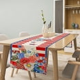 American Flag Flower Table Runner, USA Independence Day 4th of July ...