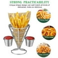 French Fries Holder Basket with Sauce Dipper Fry Stand for Snacks ...