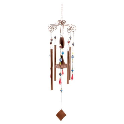 Carson 38 in. Wireworks Antique Large Bronze Gem Drop Wind Chime ...