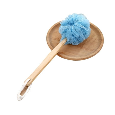 Loofah Back Scrubber for Shower Wooden Long Handle Bath Sponge Lufa ...