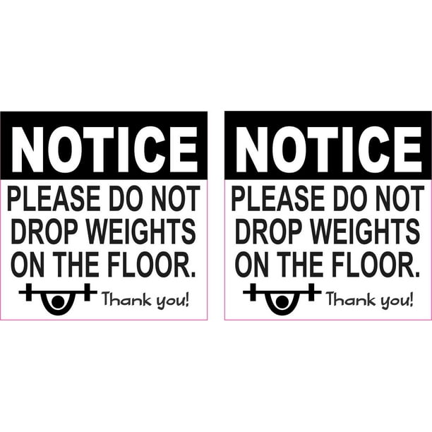 StickerTalk Do Not Drop Weights on Floor Vinyl Stickers, 1 sheet of 2 ...