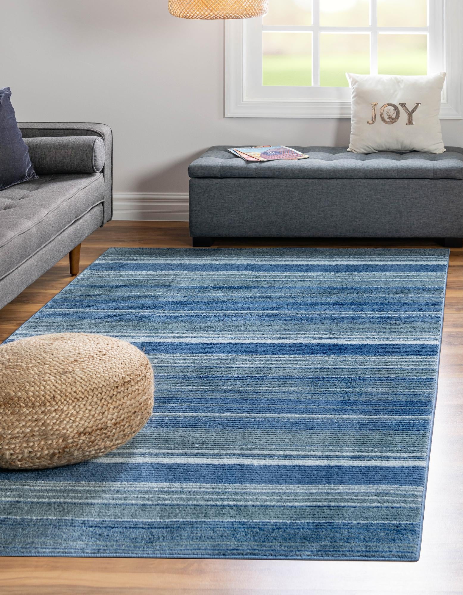 Rugs.com Gemstone Collection Rug – 5' 3 x 7' 8 Blue Medium Rug Perfect ...