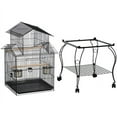 Alden Design 55" Rolling Metal Bird Cage with Stand, Black - Walmart.com
