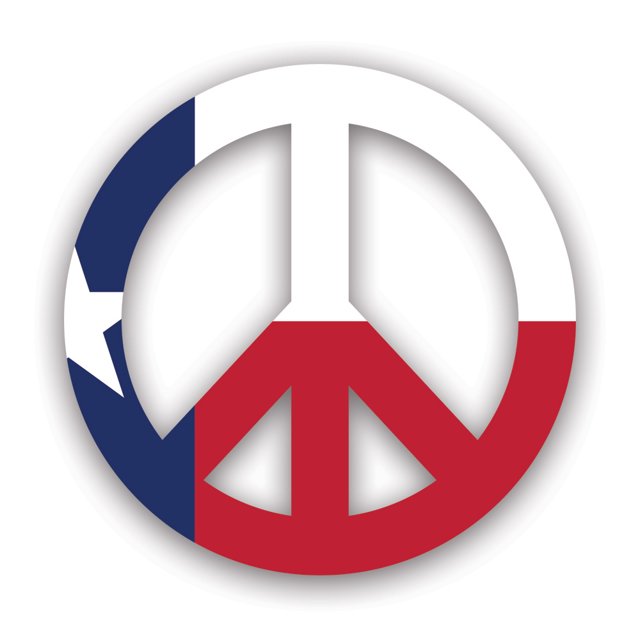 Texas Flag Peace Symbol Sticker Decal - Self Adhesive Vinyl ...