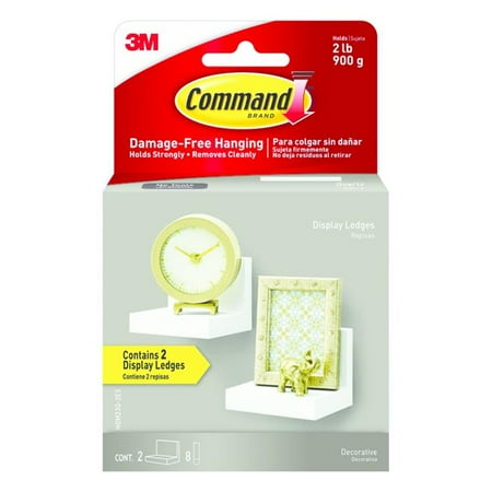 3M HOM23Q-2ES Command Adhesive Display Ledge, Quartz - 4 x 3 x 3.5 in ...