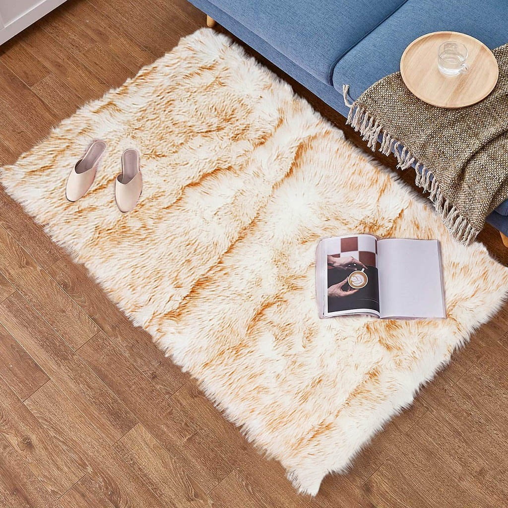 MSJUHEG Rugs Floor Mats Wool Imitation Sheepskin Rugs Faux Non Slip ...