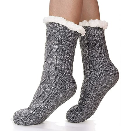 LuoHeng Women Fuzzy Slipper Socks Fluffy Cozy Cabin Winter Warm Fleece ...