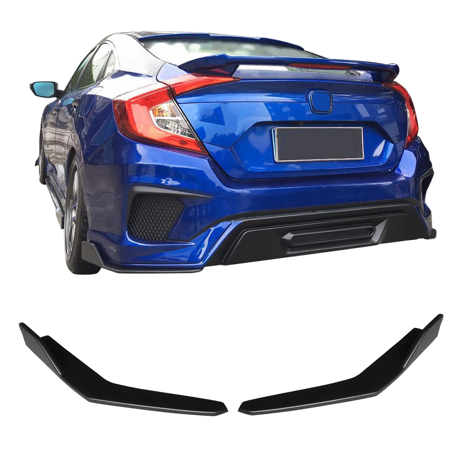 Ikon Motorsports Rear Bumper Splitter Compatible with 16-21 Honda Civic ... Ikon Motorsports Rear Bumper Splitter Compatible with 16-21 Honda Civic ...