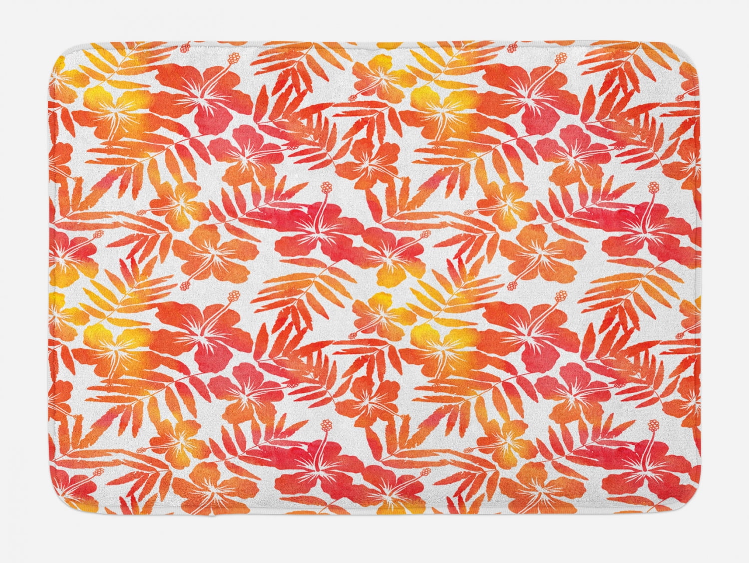 Jungle Bath Mat, Watercolor Art Inspired by Exotic Island Nature ...