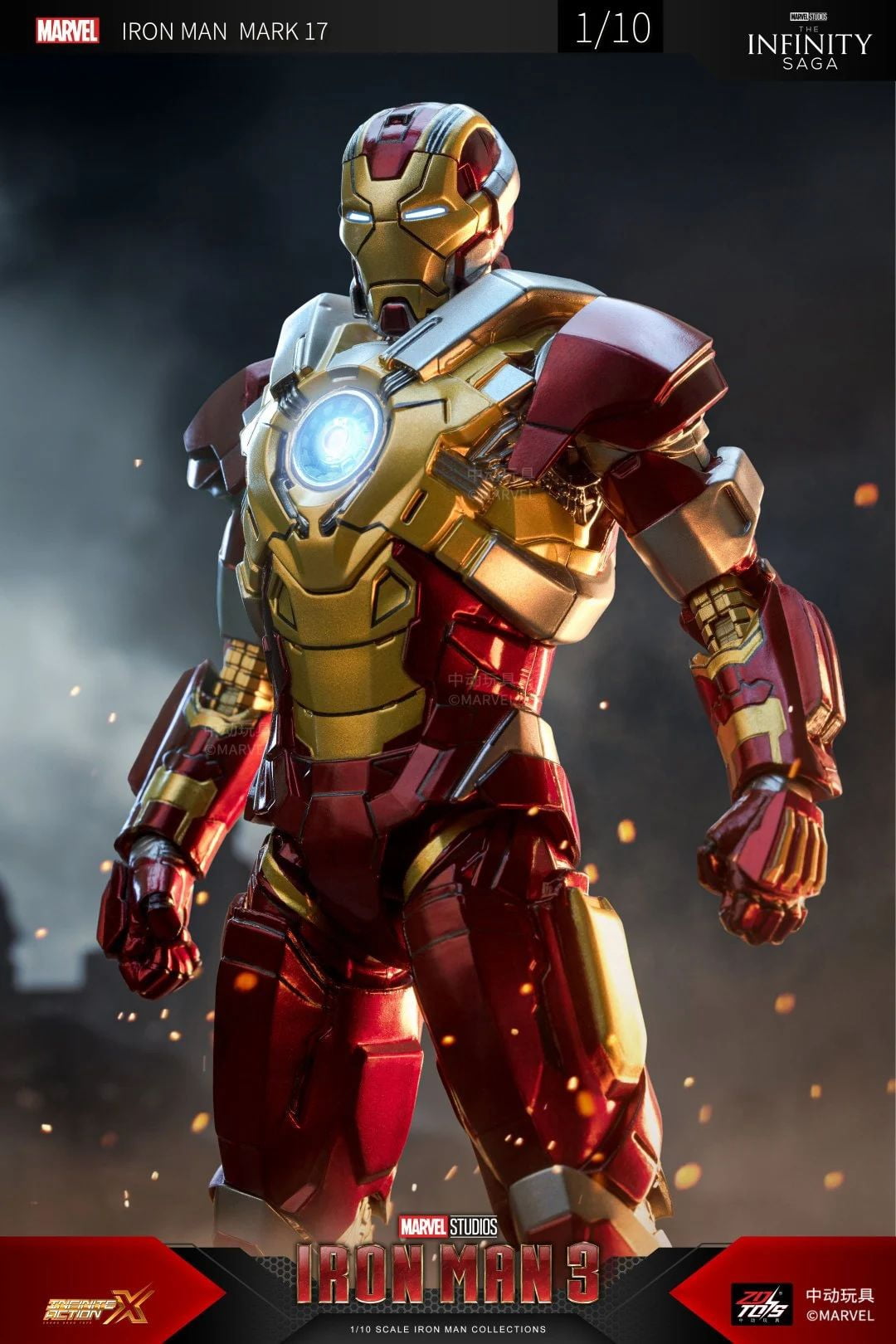 ZD-figura de acción Original de Iron Man MK30, modelo de acero azul 1/ ...