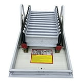 INTBUYING Hidden Telescopic Folding Ladder Black-White 9.8ft/12Steps ...