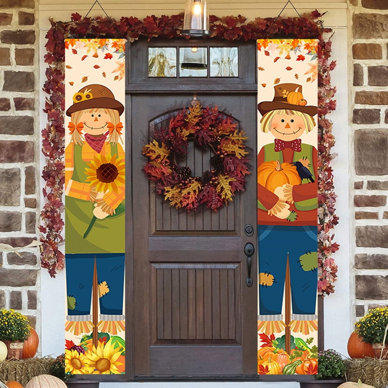 Thanksgiving Front Porch Banner Happy Fall Porch Sign Fall Outdoor Sign ...