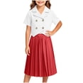 Girls Summer Outfits for Homecoming Short Sleeve Double Breasted Top ...