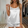 Bxsruta Women's Satin Cami and Shorts Pajama Set 2 Piece Silky ...