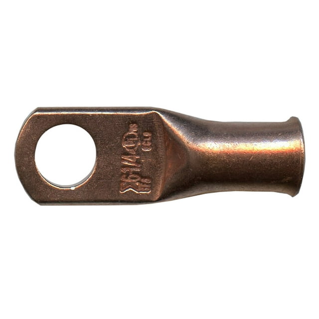 Copper Lug 6 AWG Gauge 1/4" Ring Wire Terminal Battery Cable End ...