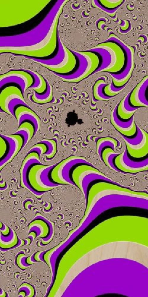 Psychedelic Swirl Colorful Design w/ Black Dot Center - Plywood Wood ...