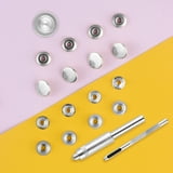 50 Sets Press Studs Cap Button, Stainless Steel Snap Fasteners Kit with ...