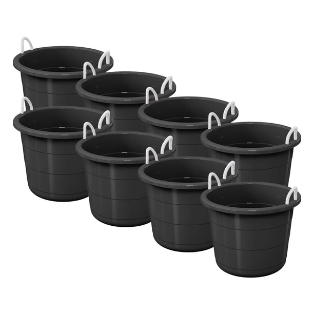 Life Story 17 Gal Flexible Plastic Storage Bucket w/ Rope Handles ...