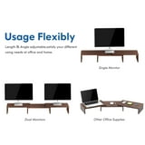 FITUEYES 3 Shelf Monitor Stand, Adjustable Length and Angle, Brown Wood ...