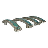 Free Shipping! Set Of 4 Rustic Western Silver Turquoise Boho Drawer ...