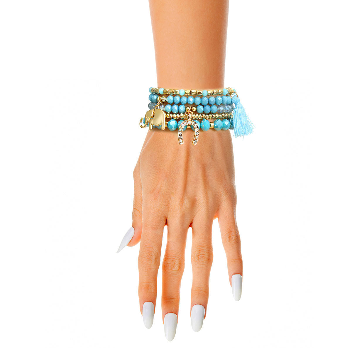 iLLASPARKZ Light Blue Elephant Horseshoe Bracelets - Walmart.com