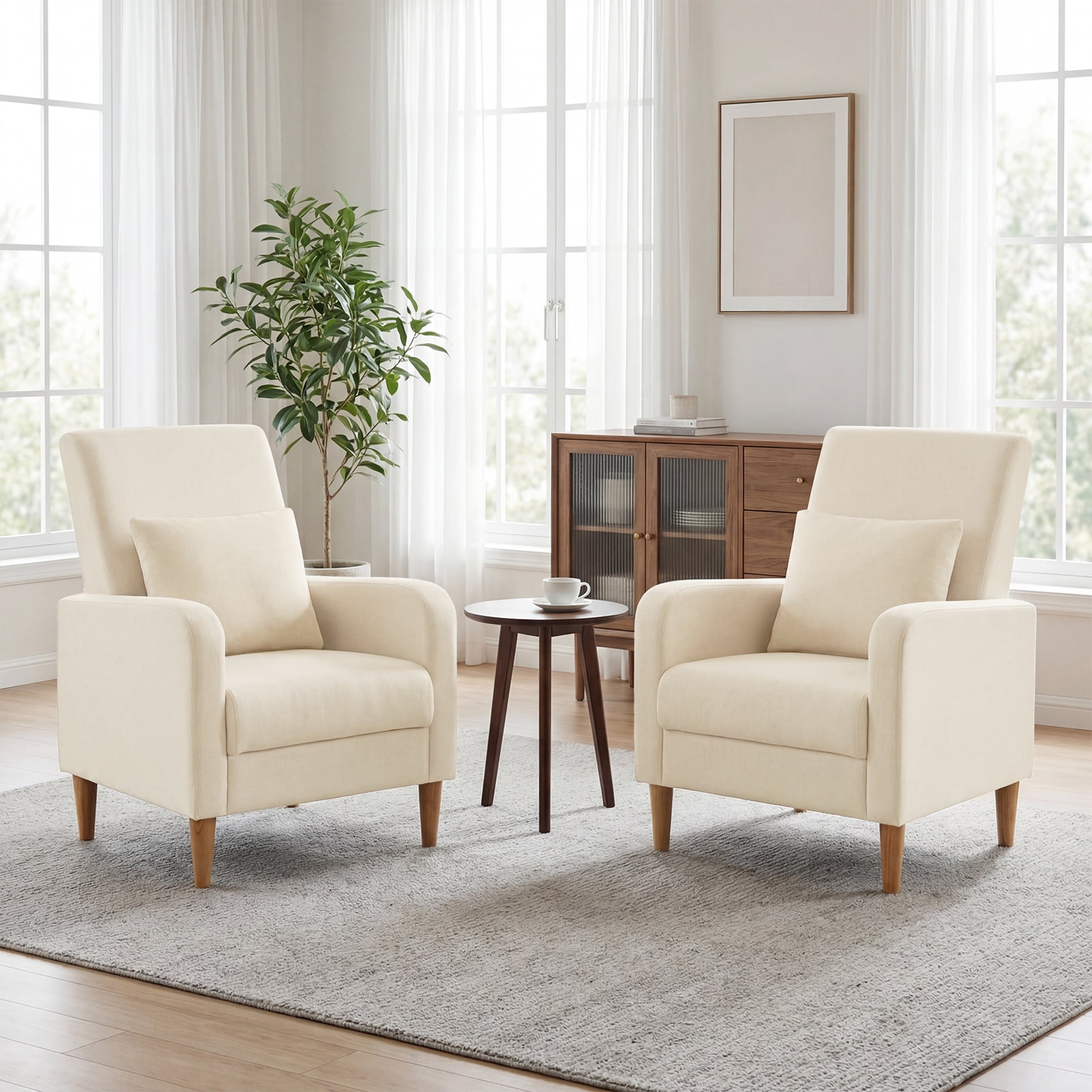 Click here for Malol Modern Upholstered Accent Chair Set Of 2  Ar... prices
