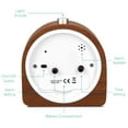Navaris Wood Analog Alarm Clock - Half-Round Battery-Operated Non ...